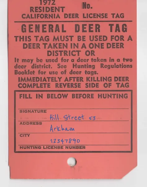 Deer Tag - Made with Handout Generator